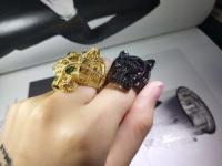 China Gold Plated Leopard Diamond Ring 925 Silver Jewelry OEM for sale