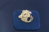 China Gold Plated Leopard Diamond Ring 925 Silver Jewelry OEM for sale