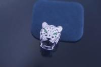 China Gold Plated Leopard Diamond Ring 925 Silver Jewelry OEM for sale