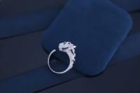 China 925 Sterling Silver Diamond Leopard Tiger Shaped Ring With Black Spotted Semi Ring for sale