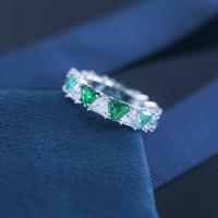 China Vintage Geometry Triangle Diamond Sterling Silver CZ Rings S925 Customized for sale