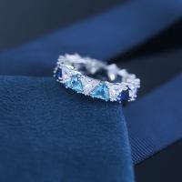 China Vintage Geometry Triangle Diamond Sterling Silver CZ Rings S925 Customized for sale