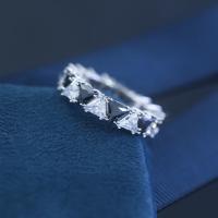 China Vintage Geometry Triangle Diamond Sterling Silver CZ Rings S925 Customized for sale