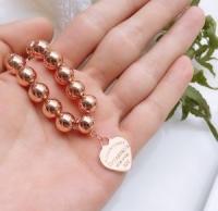 China Custom Fine Beaded 14k 18k Gold Ball Chain Bracelet 925 Sterling Silver Heart charm for sale