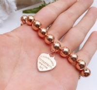 China Custom Fine Beaded 14k 18k Gold Ball Chain Bracelet 925 Sterling Silver Heart charm for sale