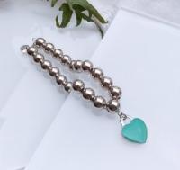 China Adjustable Plain S925 Stretch Sterling Silver Beaded Bracelet Lightweight for sale
