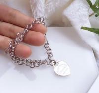 China Womens Chain 925 Sterling Silver Bracelet Bangle Heart Charm Fine Jewelry for sale