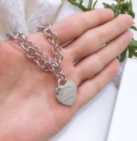 China Womens Chain 925 Sterling Silver Bracelet Bangle Heart Charm Fine Jewelry for sale