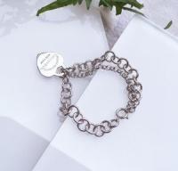 China Womens Chain 925 Sterling Silver Bracelet Bangle Heart Charm Fine Jewelry for sale
