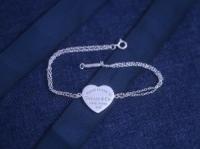 China ODM Plain 925 Sterling Silver Bracelet Bangle Love Heart Charm for sale