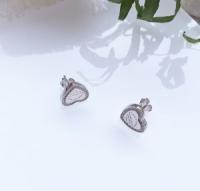 China Heart Stud 925 Sterling Silver Hypoallergenic Silver Drop Cubic Zirconia Earrings for sale