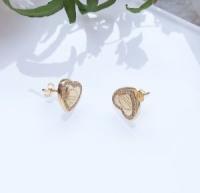 China Heart Stud 925 Sterling Silver Hypoallergenic Silver Drop Cubic Zirconia Earrings for sale