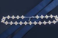 China Custom 925 Sterling Silver Four Leaf Clover Necklace Diamond Gemstone Pendant Chain for sale