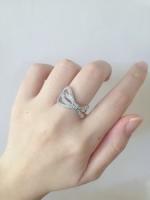 China Bow Knot 925 Sterling Silver Rings Adjustable For Women 2mm-10mm for sale