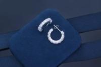 China Valentines 925 Sterling Earrings Stud Diamond Hoop 6mm for sale