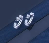 China Valentines 925 Sterling Earrings Stud Diamond Hoop 6mm for sale