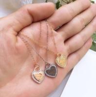 China 18 Inch Sterling Silver Heart Pendant Necklace Rhodium Plating for sale