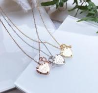 China Gold Plated 925 Sterling Silver Neckalce Jewelry Pendant Heart Charm for sale