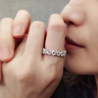 China Crystal Flower Cubic Zirconia CZ Eternity Band Sterling Silver ODM for sale