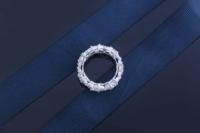 China Crystal Flower Cubic Zirconia CZ Eternity Band Sterling Silver ODM for sale