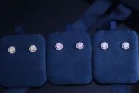 China Women Stamped Diamond 925 Sterling Earrings Stud Zirconia Jewellery for sale