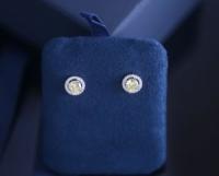 China Women Stamped Diamond 925 Sterling Earrings Stud Zirconia Jewellery for sale