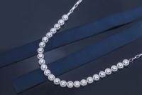 China S925 Sterling Silver CZ Tennis Necklace For Engagement Gift for sale