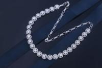 China S925 Sterling Silver CZ Tennis Necklace For Engagement Gift for sale