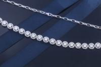 China S925 Sterling Silver CZ Tennis Necklace For Engagement Gift for sale