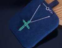 China ODM 925 Sterling Silver Neckalce Diamond Cross Pendant Jewelry for sale