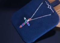 China ODM 925 Sterling Silver Neckalce Diamond Cross Pendant Jewelry for sale