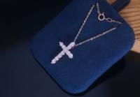 China ODM 925 Sterling Silver Neckalce Diamond Cross Pendant Jewelry for sale