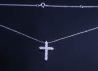 China ODM 925 Sterling Silver Neckalce Diamond Cross Pendant Jewelry for sale