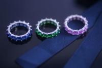 China Emerald Sterling Silver Custom Jewelry Square Diamond Rings for sale