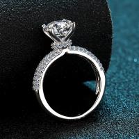 China Sterling Silver S925 Moissanite Jewelry Diamond Same Crown Ring 2 Carat for sale