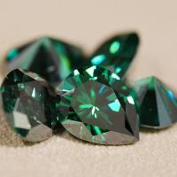 China Brilliant Cut Synthetic Loose Moissanite Gemstones Pear Shaped Emerald For Jewelry for sale