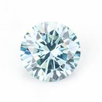 China Round Brilliant Cut Silicon Carbide Light Blue Moissanite Lab Created 8mm for sale