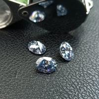 China Vivid Blue Crushed Ice Hybrid Moissanite Gemstones Oval Cut VVS1 8mm for sale