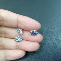 China Vivid Blue Crushed Ice Hybrid Moissanite Gemstones Oval Cut VVS1 8mm for sale