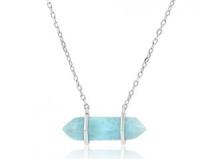 China 925 Larimar Sterling Silver Necklace Oval Cabochon Gemstones OEM for sale