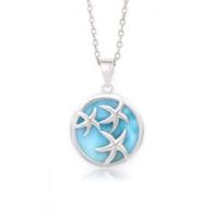 China 925 Larimar Sterling Silver Necklace Oval Cabochon Gemstones OEM for sale