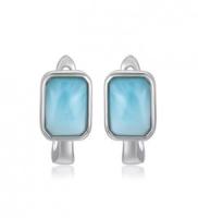 China Gemstone Larimar Silver Jewelry Mini Diamond Teardrop Earrings for sale