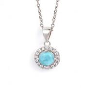 China Sunflower Retro Gold Plated 925 Larimar Sterling Silver Pendant Necklace for sale
