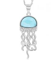 China Bohemian 925 Sterling Silver Larimar Starfish Pendant Necklace 18inch for sale