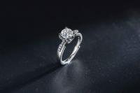 China 925 Sterling Silver Bridal Moissanite Engagement Ring Set 1 Carat for sale