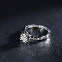 China 925 Sterling Silver Bridal Moissanite Engagement Ring Set 1 Carat for sale
