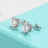 China Emerald Cut VVS Moissanite Jewelry 925 Sterling Silver Earrings 8mm for sale