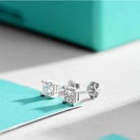 China Hip Hop Moissanite Princess Cut Earrings Diamond Stud 14k Gold OEM for sale