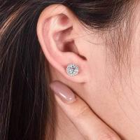 China 925 Sterling Silver Hip Hop Custom Moissanite Jewelry Stud Earrings 2ct Diamond for sale
