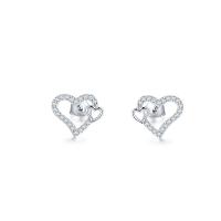 China Emerald Cut VVS Moissanite Jewelry Heart Stud Earrings OEM for sale